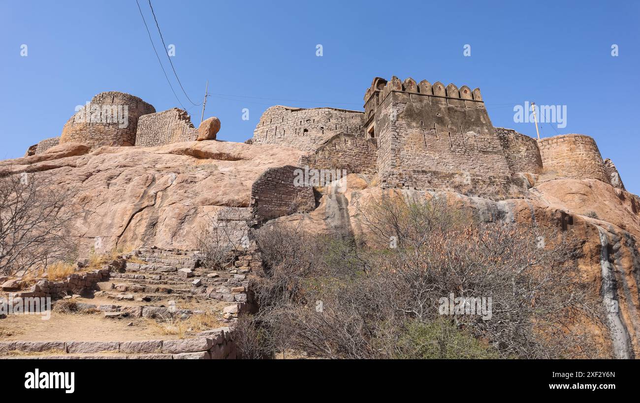 Top fortress of Madakasira Fort, Penukonda, Andhra Pradesh, India Stock ...