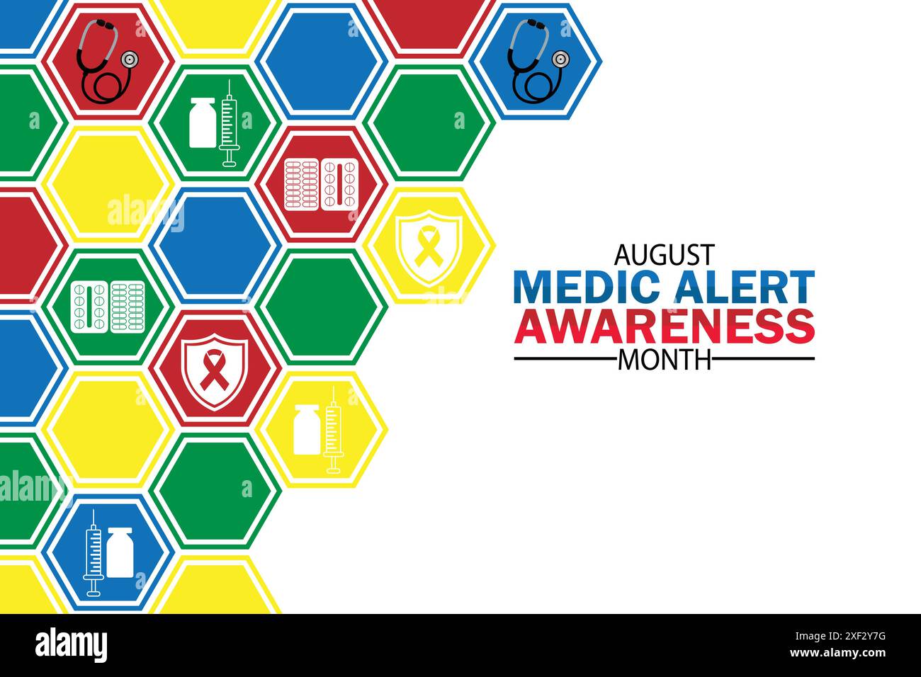 August Medic Alert Awareness Month. Holiday concept. Template for ...