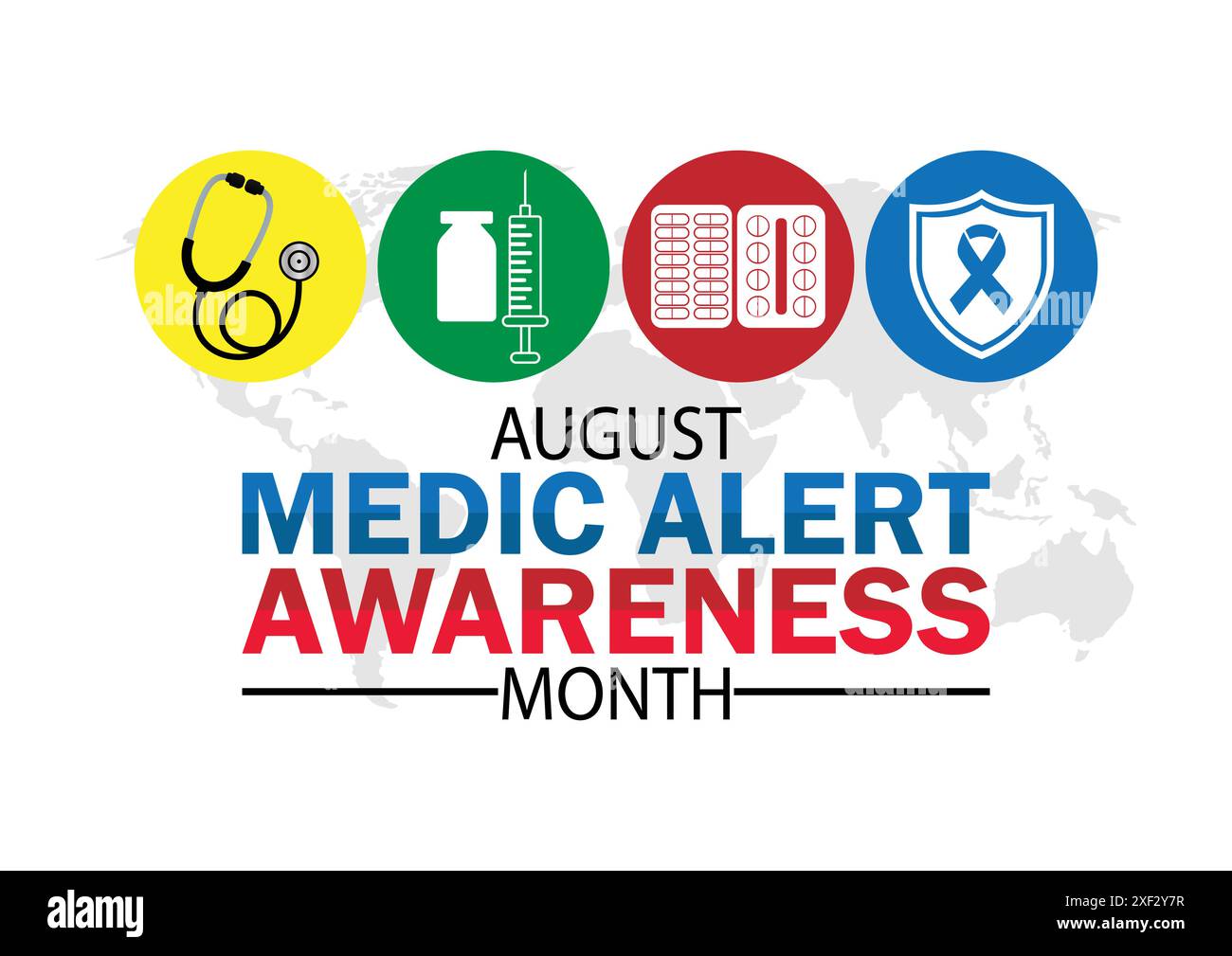 August Medic Alert Awareness Month wallpaper with shapes and typography ...