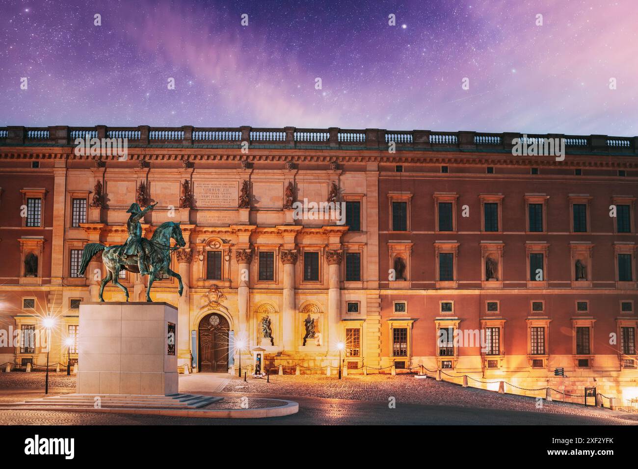 Stockholm, Sweden. Statue Of Former Swedish King Karl XIV Johan Sitting ...