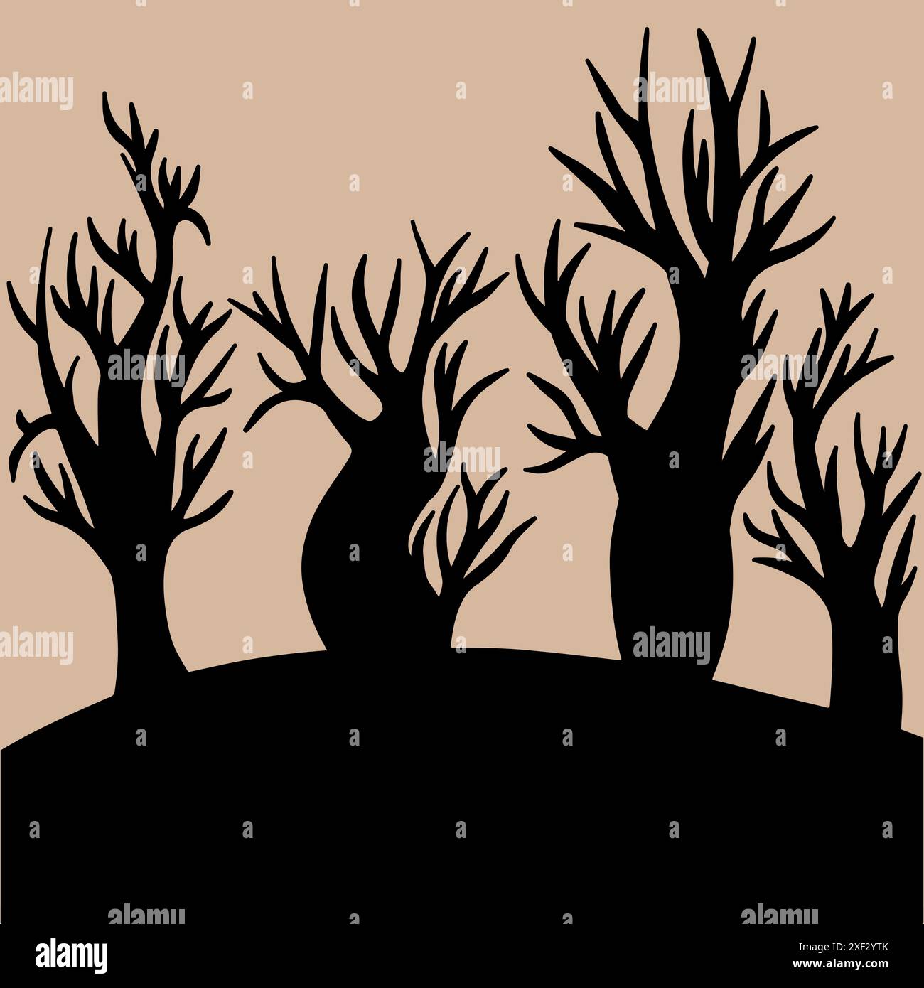 Dark black silhouettes trees Stock Vector Images - Alamy