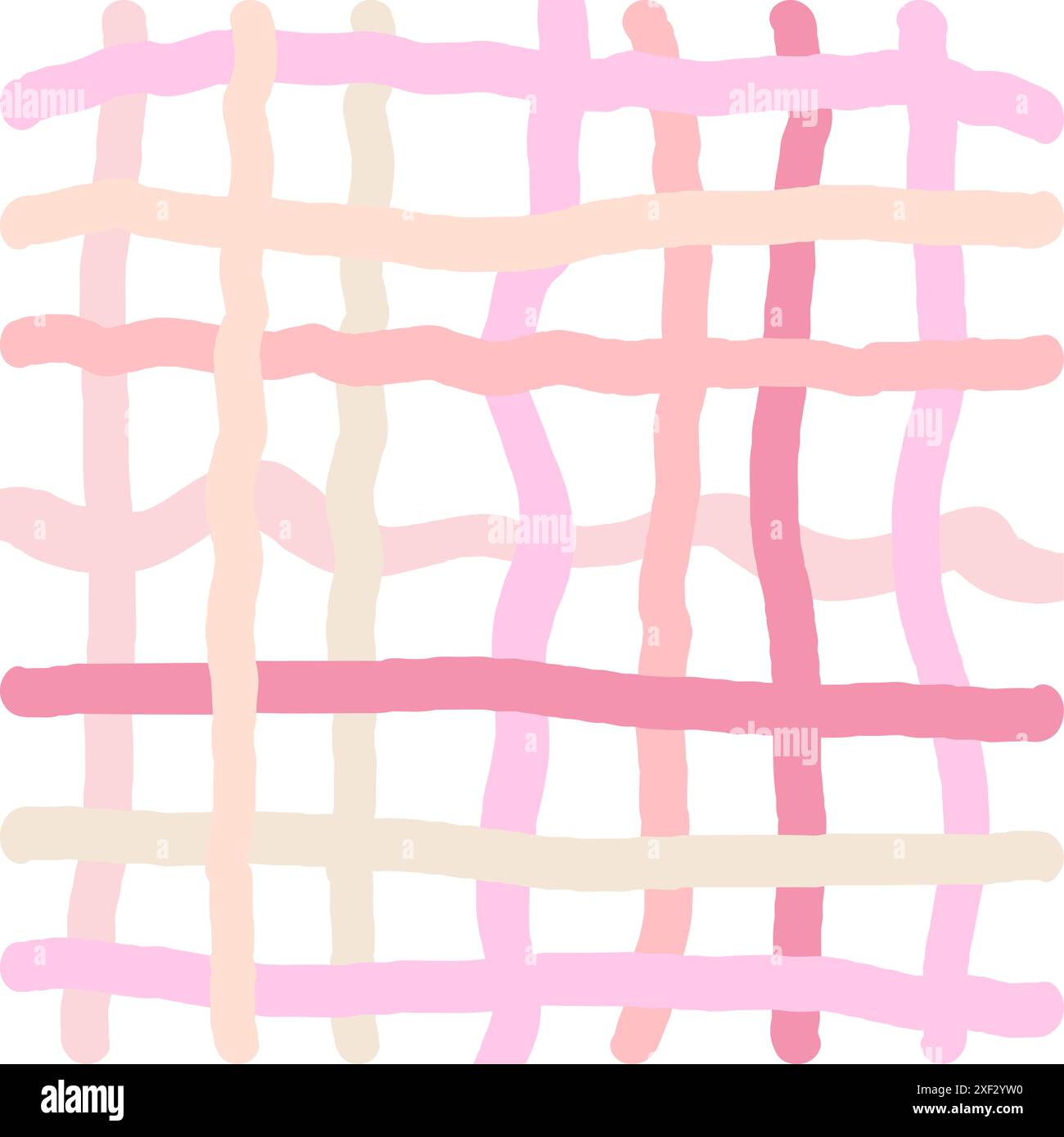 Vector hand drawn cute checkered pattern. Doodle Plaid geometrical ...