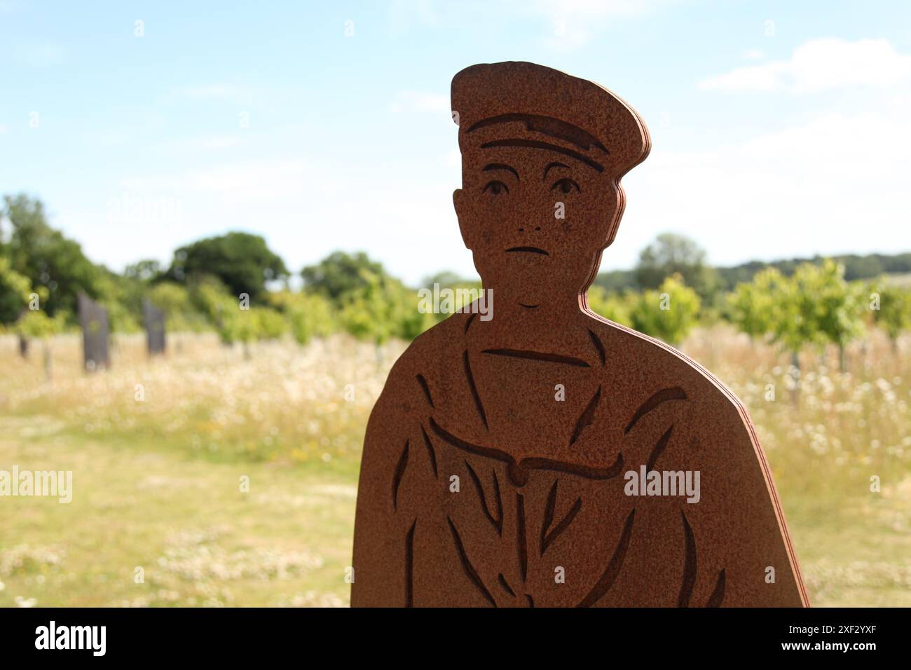 Striking steel figure in 1916 Navy uniform by sculptor Christine ...