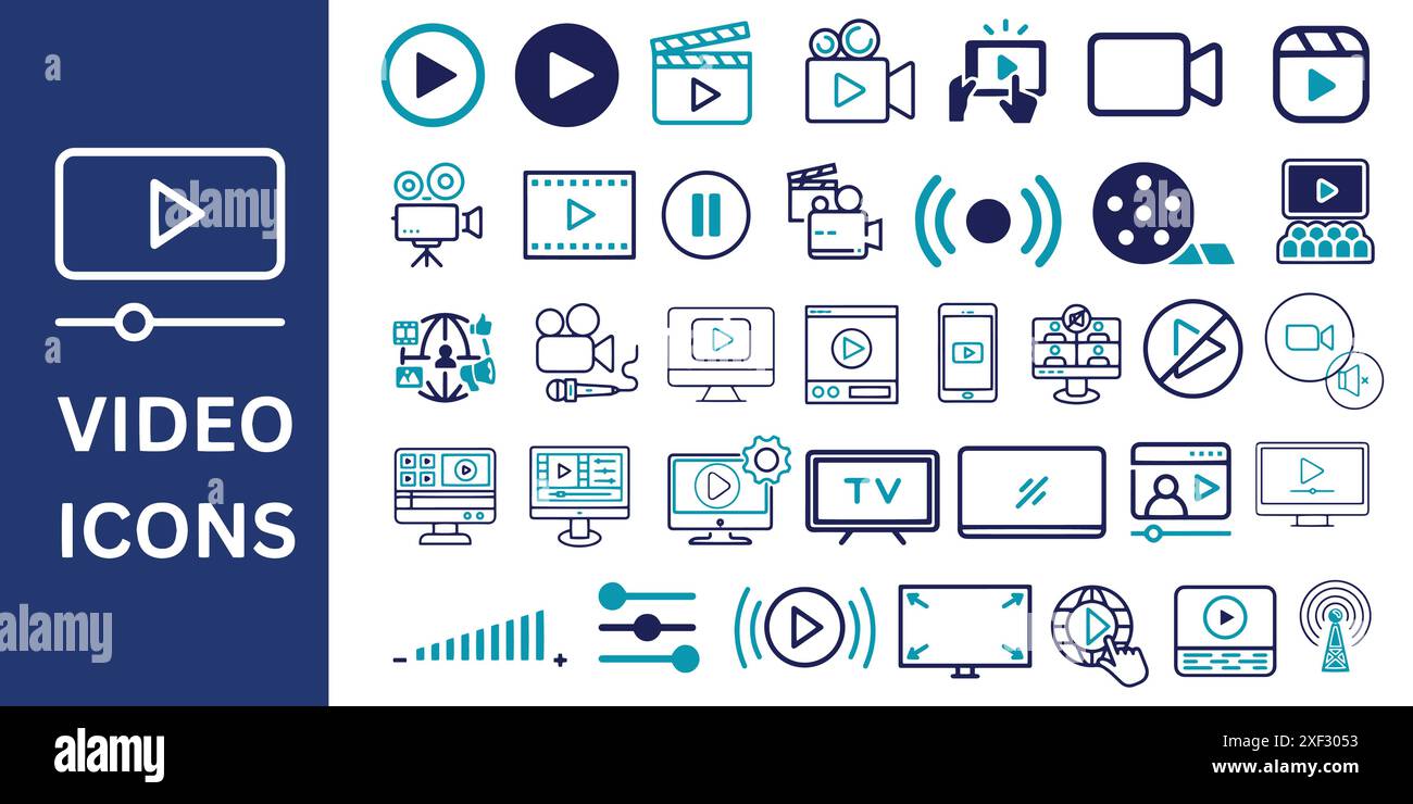 Video icon vector hi-res stock photography and images - Alamy