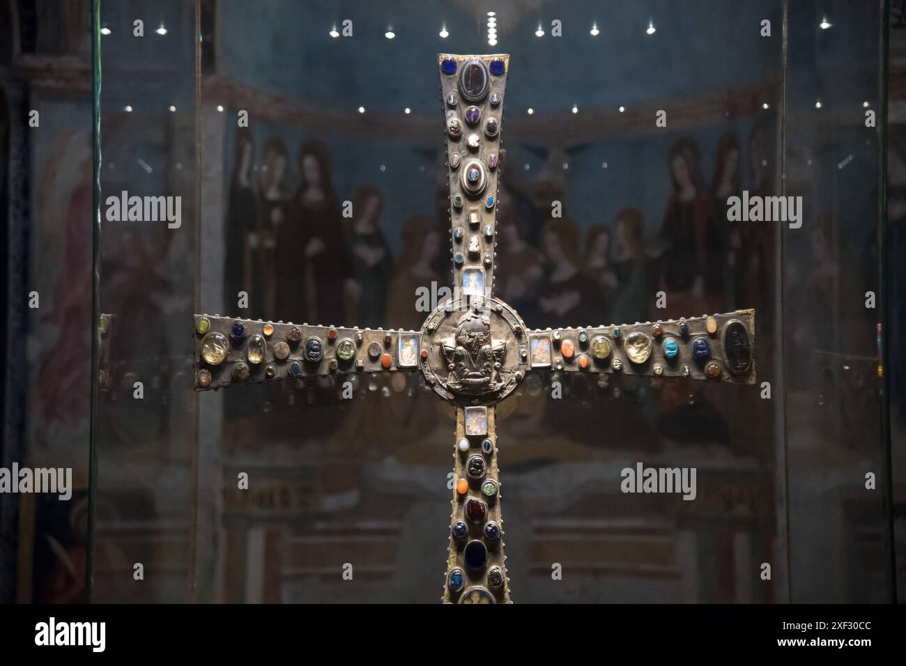 Lombard Wooden gold-plated processional Croce di Desiderio (Cross of ...