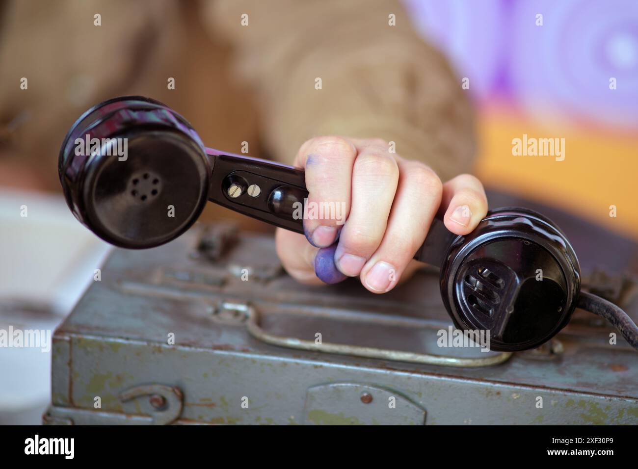 USSR field telephone for World War II communications. Historical items ...