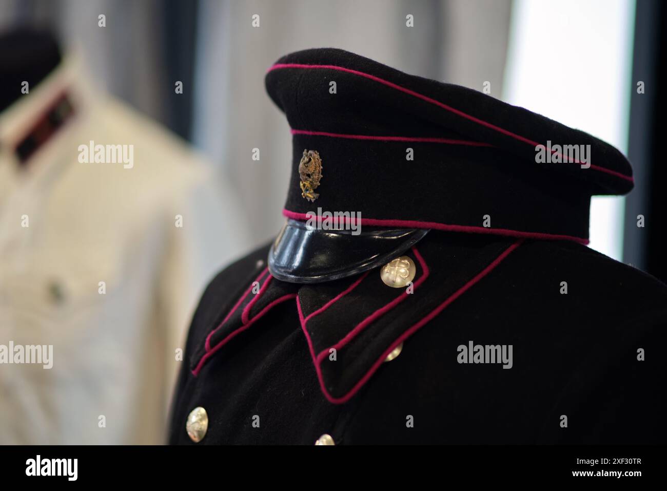 The old Soviet Union uniform of retro train drivers and railway workers ...