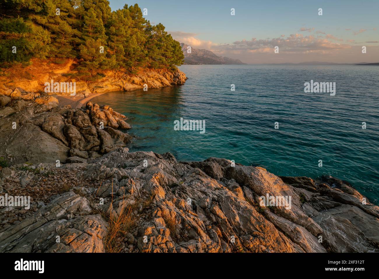 The beautiful Adriatic coast in Croatia near the resort of Makarska ...