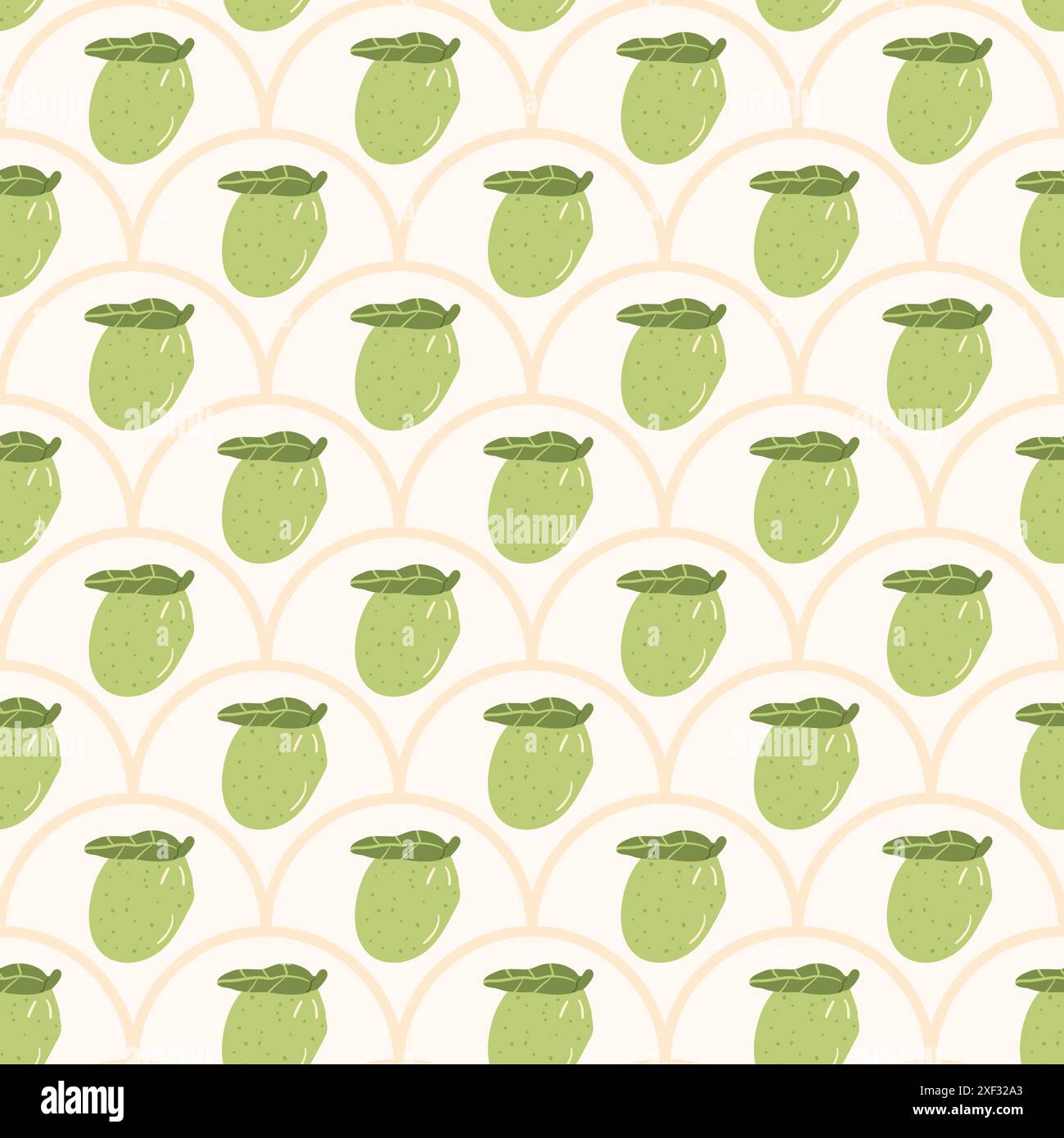 Guava seamless pattern. Tropical ripe fruit repeat stylized background ...