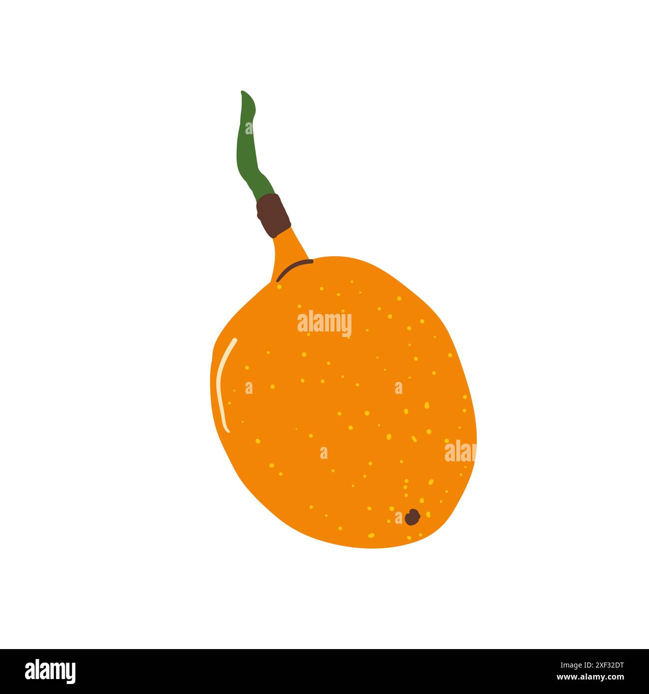 Sweet granadilla. Tropical fruit. Yellow passion fruit. Vector ...