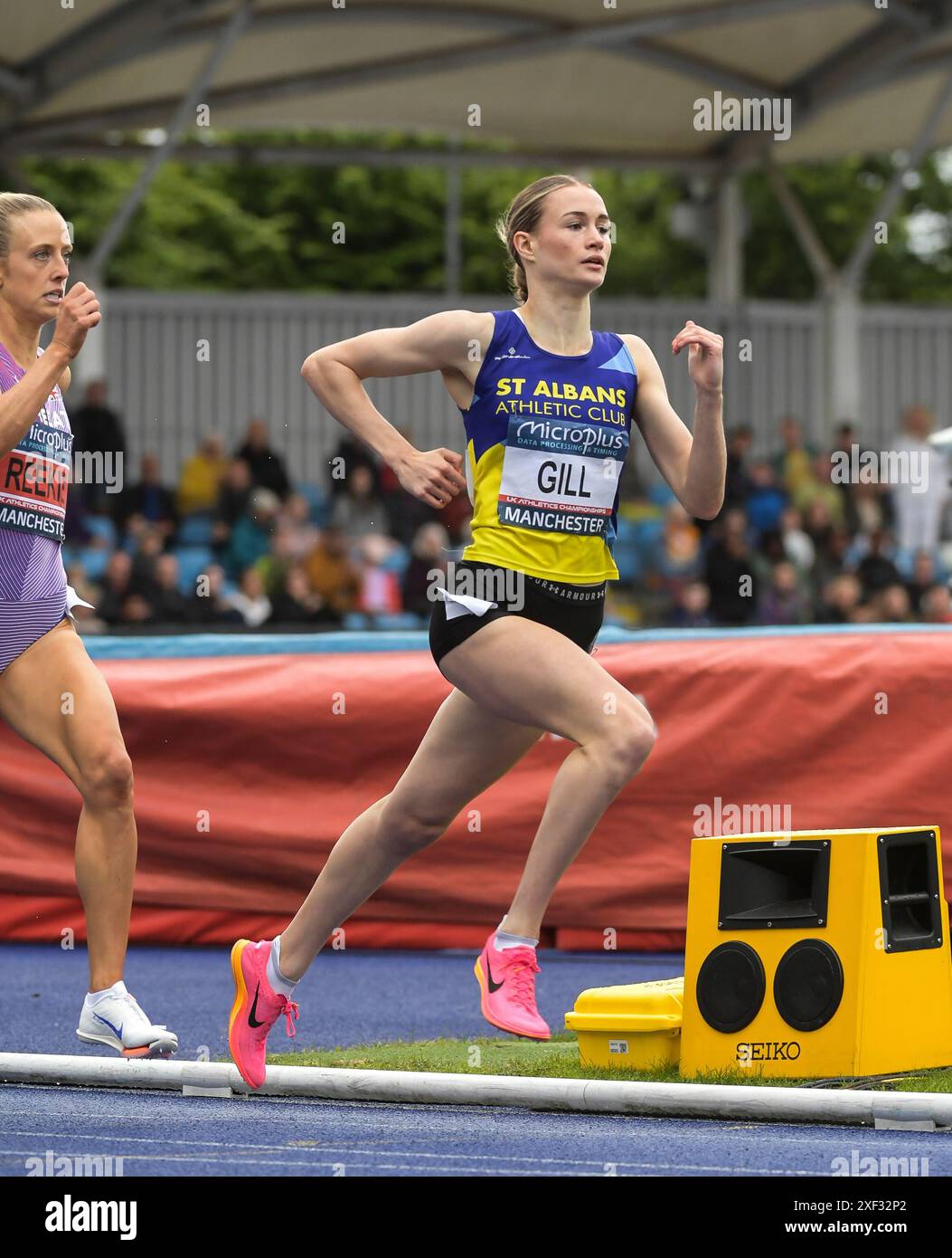 Phoebe Gill of St Albans AC competing in women's 800m finals at the UK ...