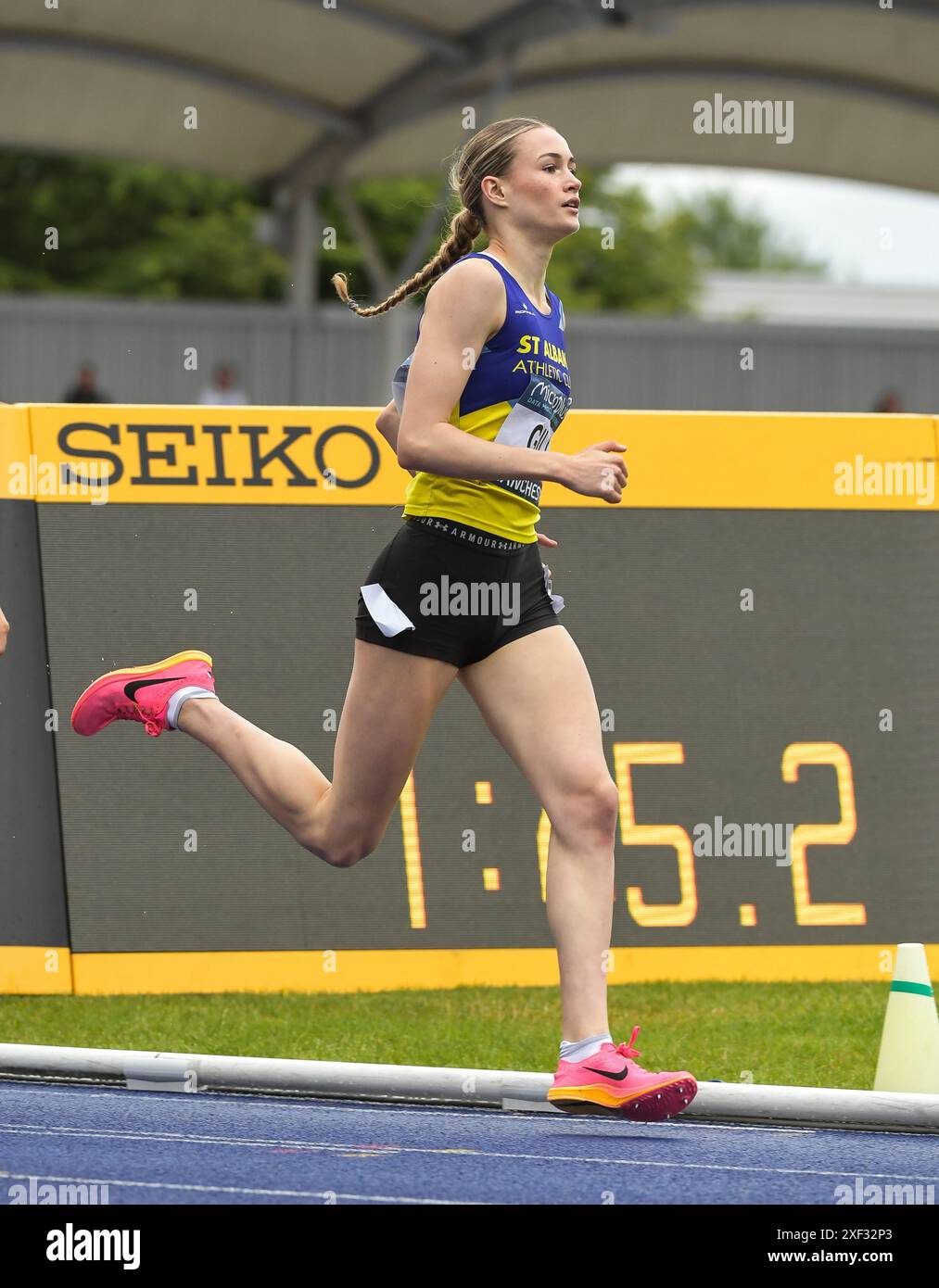 Phoebe Gill of St Albans AC competing in women's 800m finals at the UK ...