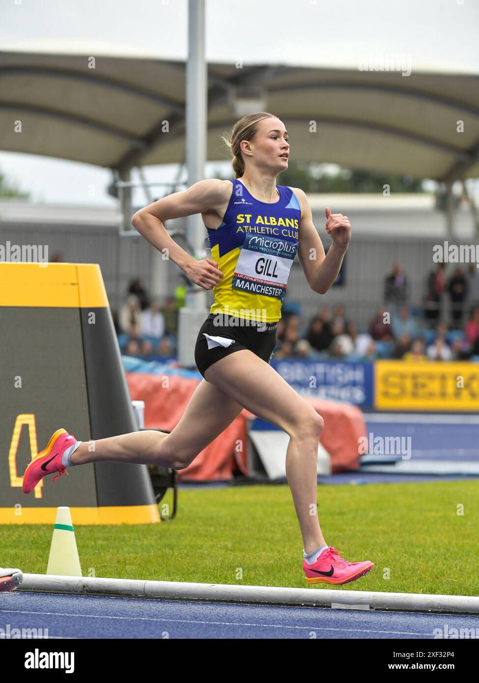 Phoebe Gill of St Albans AC competing in women's 800m finals at the UK ...