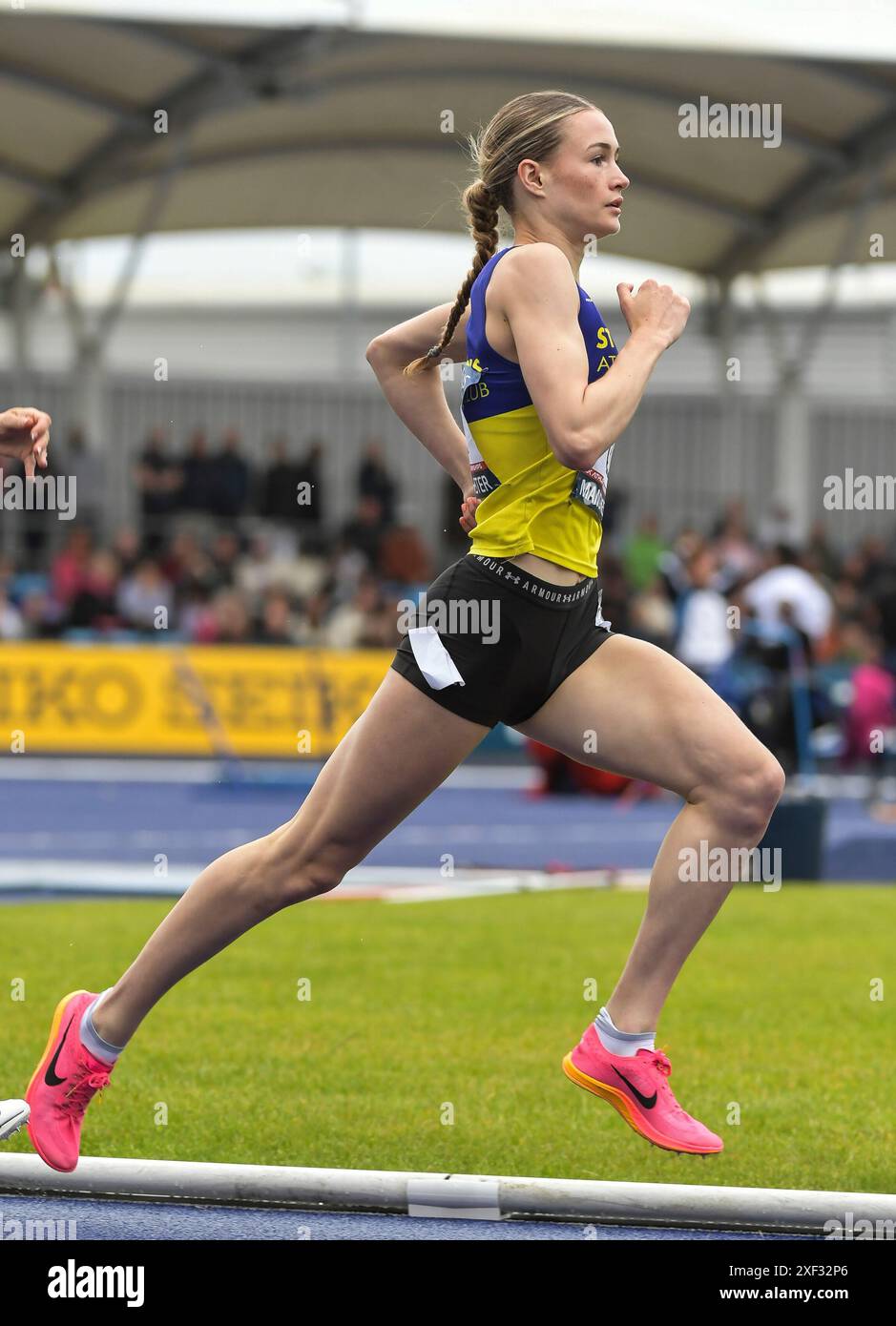 Phoebe Gill of St Albans AC competing in women's 800m finals at the UK ...