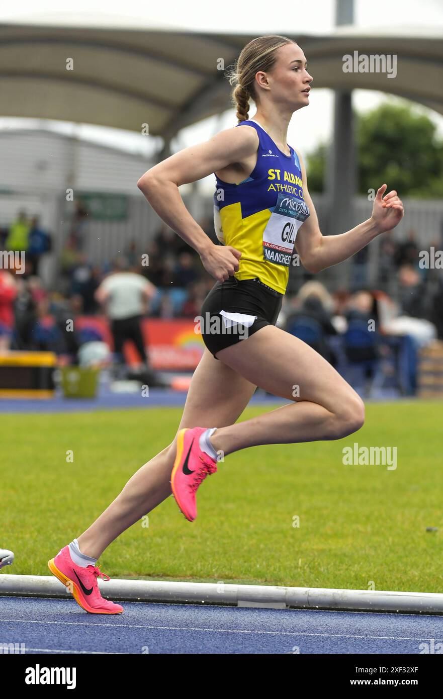Phoebe Gill of St Albans AC competing in women's 800m finals at the UK ...
