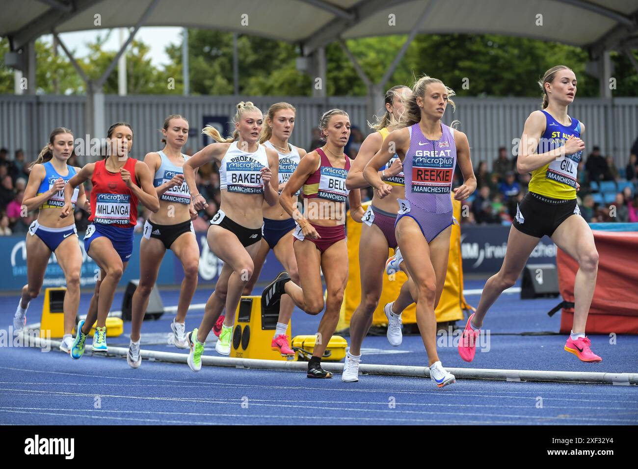 Phoebe Gill and Jemma Reekie competing in women's 800m finals at the UK Athletics Championships ...
