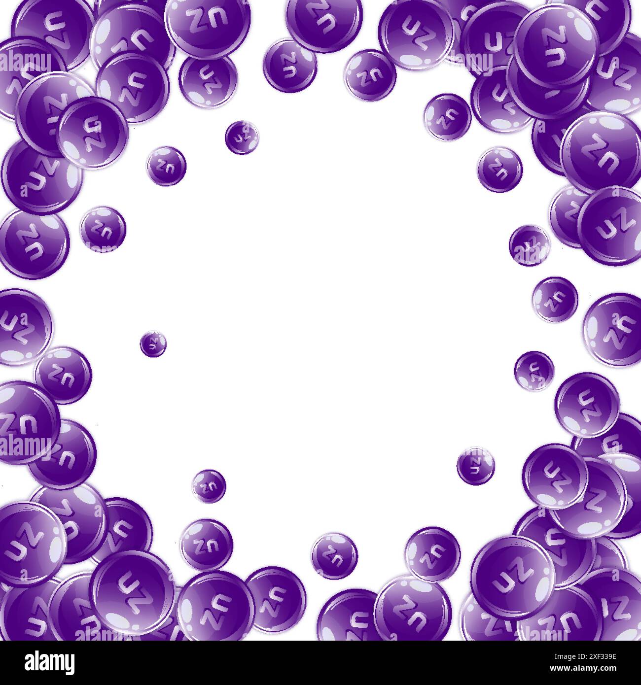 Zinc round capsules scattered randomly. Beauty treatment and nutrition ...