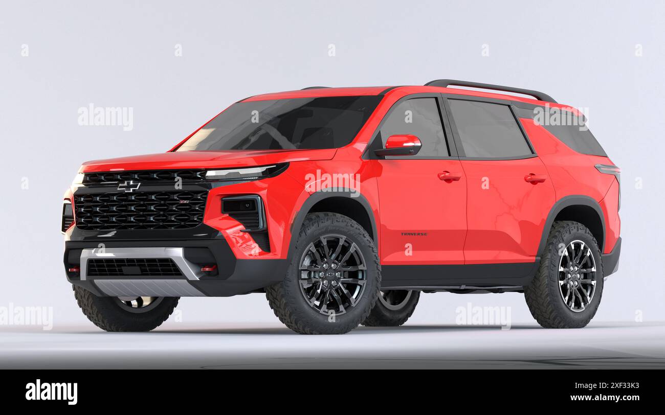 New Chevrolet Traverse :Mid-Size 3-Row SUV Stock Photo - Alamy