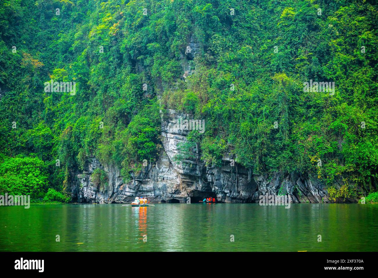 Landscape of Vu Cung at Tam Coc National Park. It was the place where ...