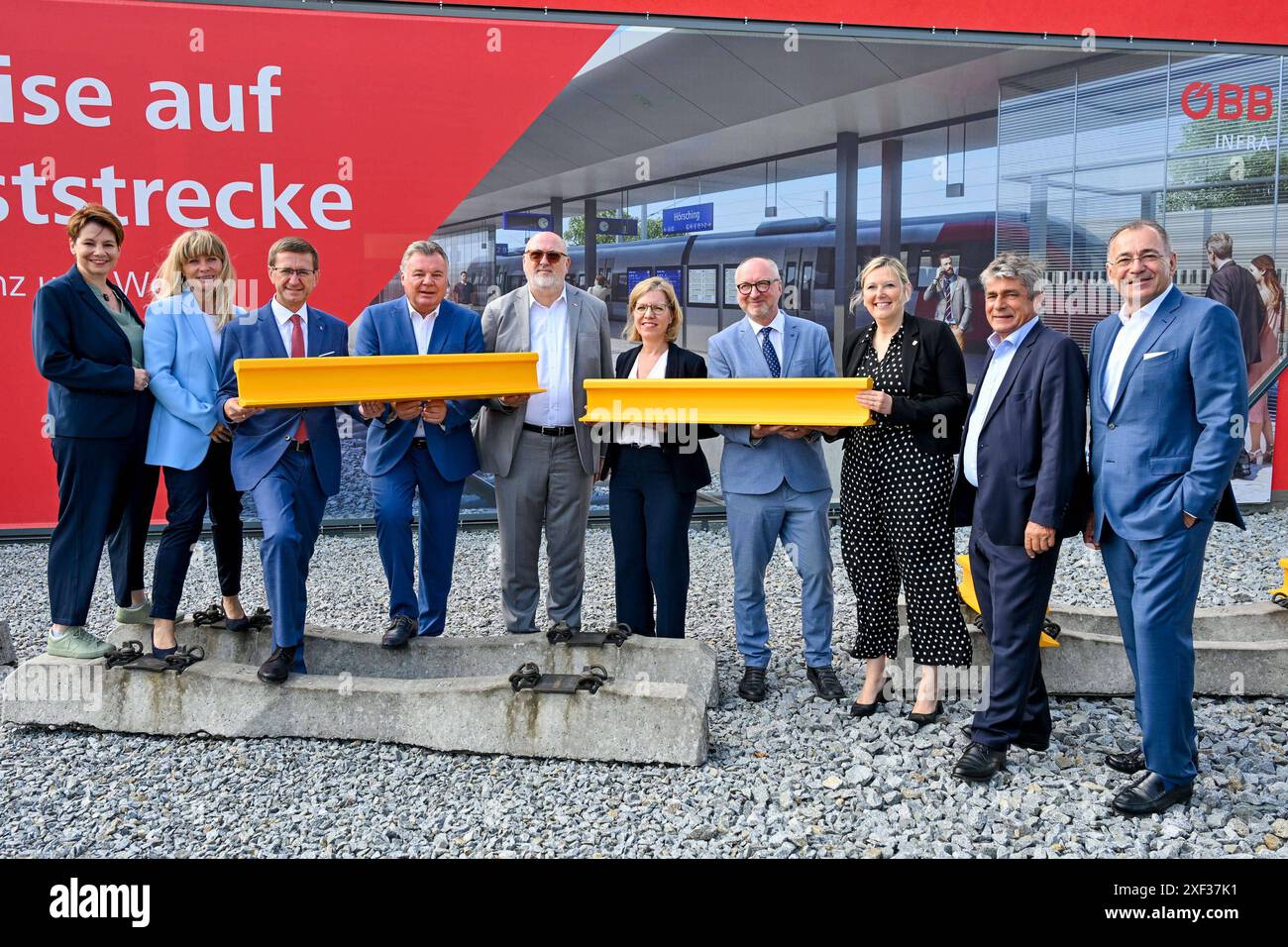 Festakt OeBB Gleisausbau, Baustart 01.07.2024, Hoersching, AUT, Festakt ...