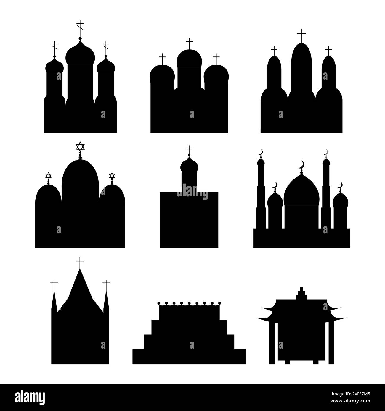 Set of religious building silhouettes Stock Vector Image & Art - Alamy
