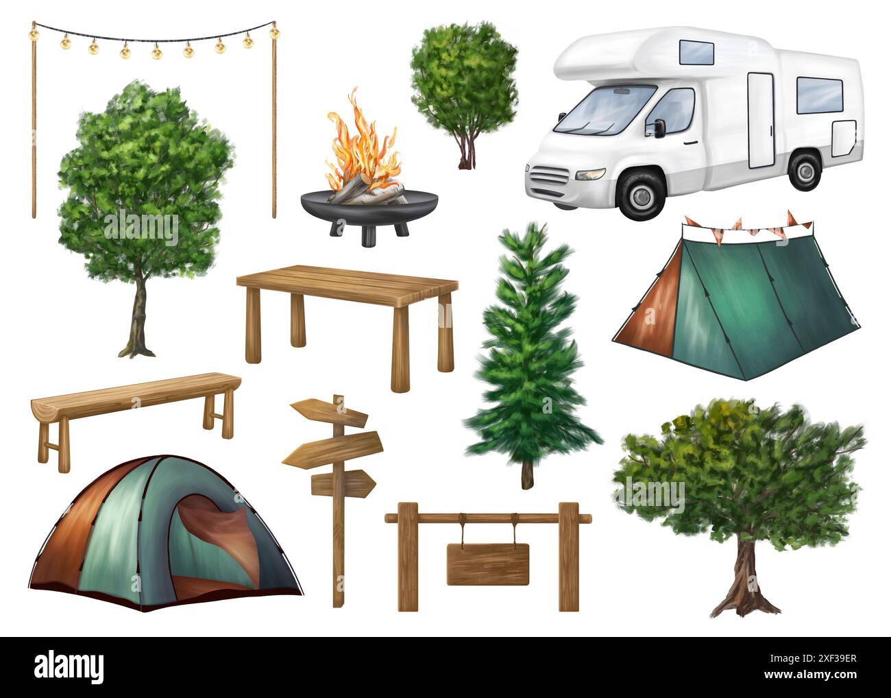 Motorhome campground Cut Out Stock Images & Pictures - Alamy