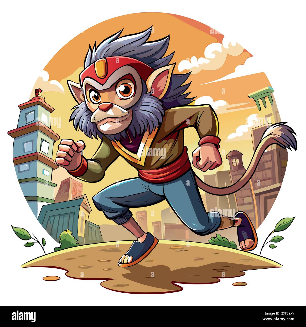 Emperor Tamarin monkey ignored cries office vector. AI generated image ...