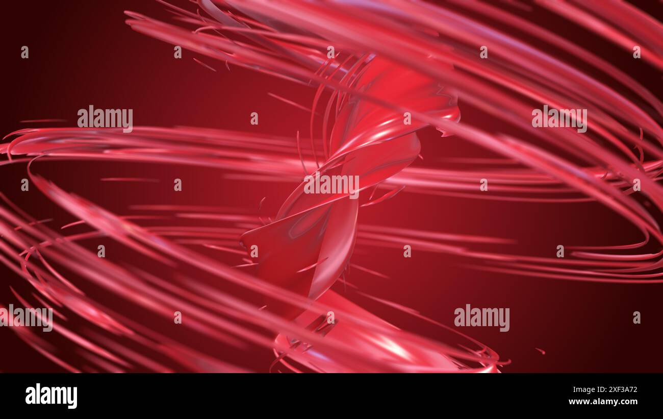 Abstract Red Reflective Shape on Dark Red Background Stock Photo - Alamy