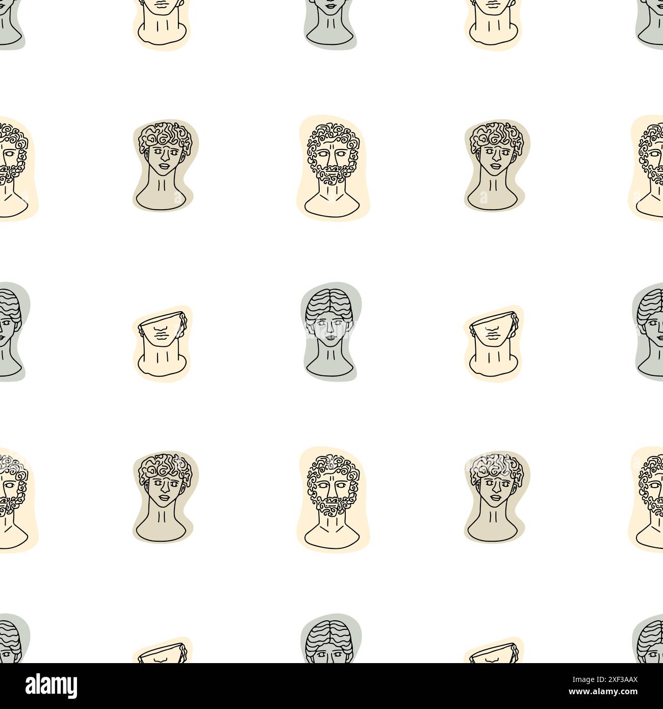 Sculpture stone marble heads art Stock Vector Images - Alamy