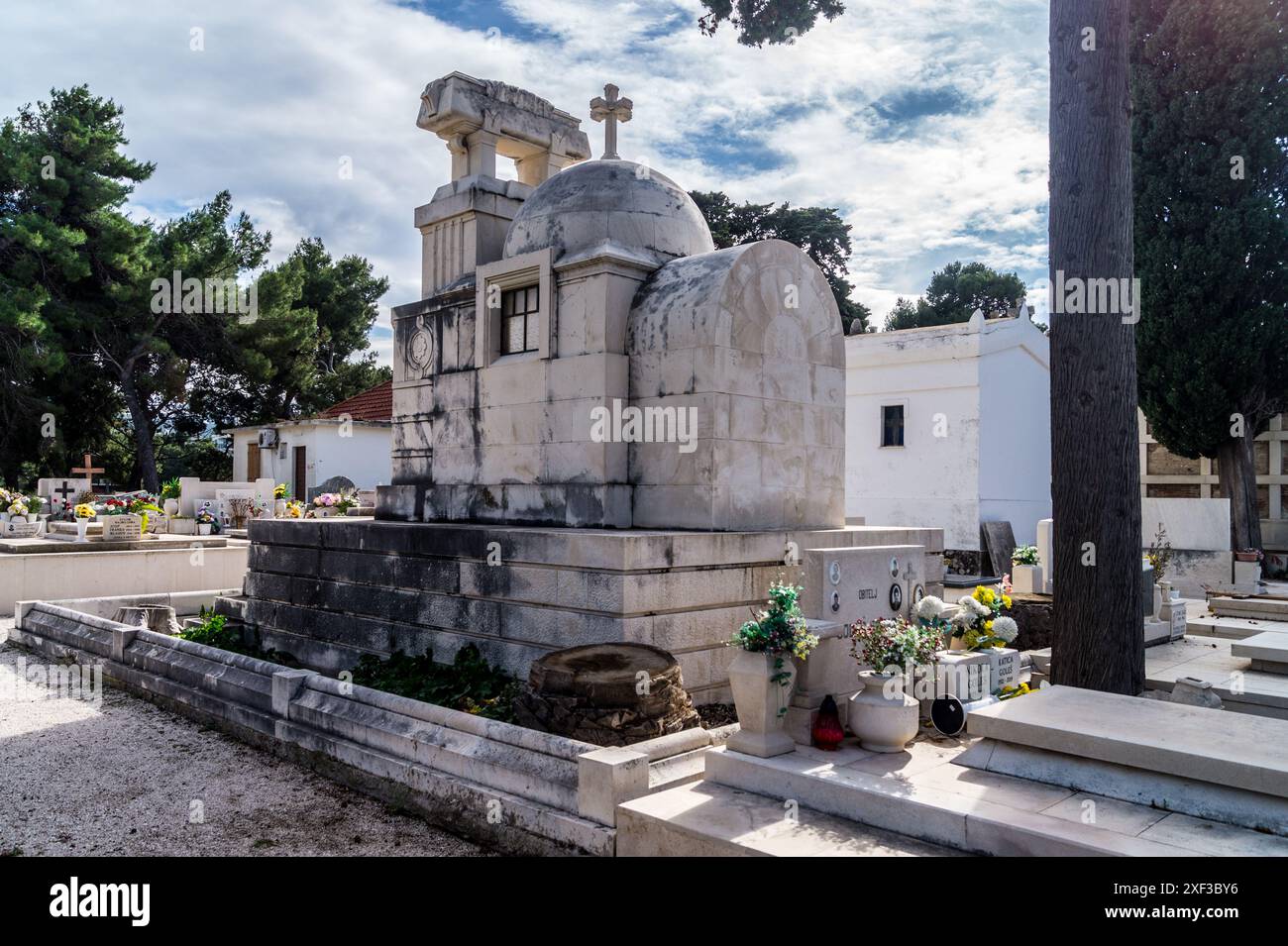 Supetar cemetery, Supetar, Brac island, Croatia Stock Photo - Alamy