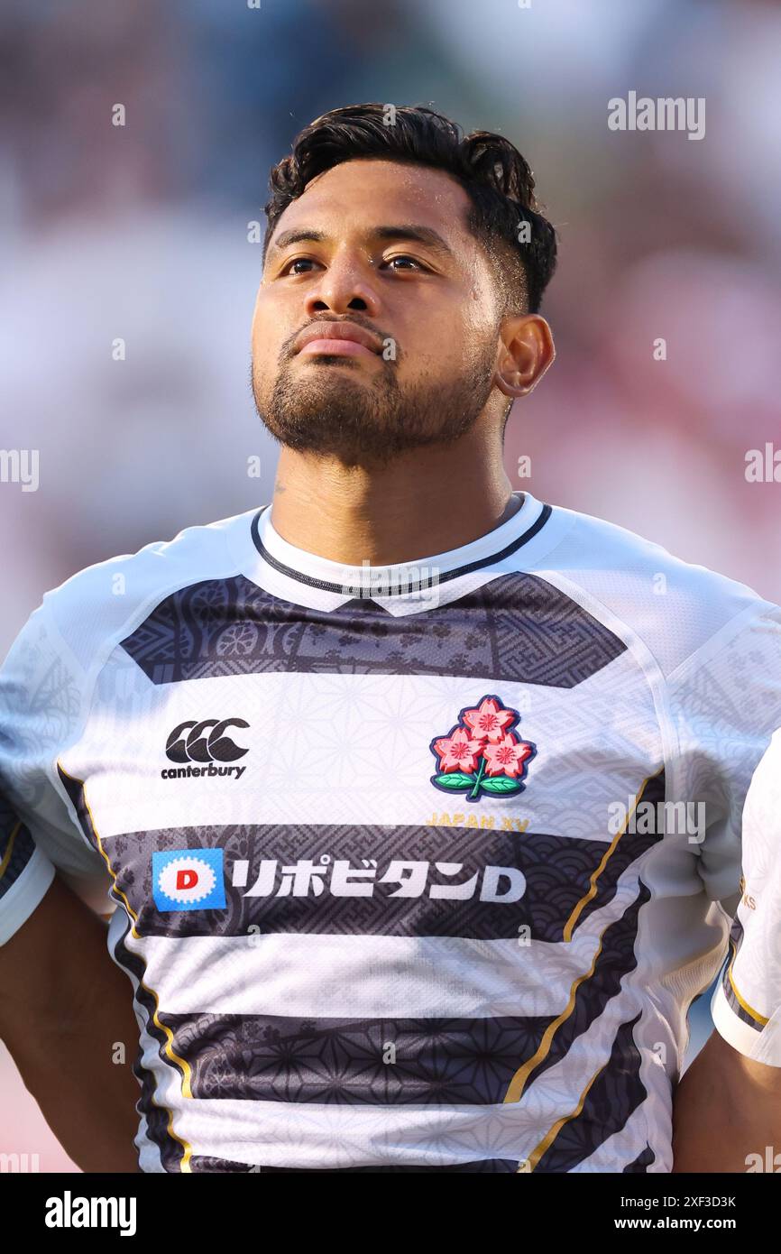 Tokyo, Japan. 29th June, 2024. Samisoni Tua (JPN) Rugby : Lipovitan D Challenge Cup 2024 match ...