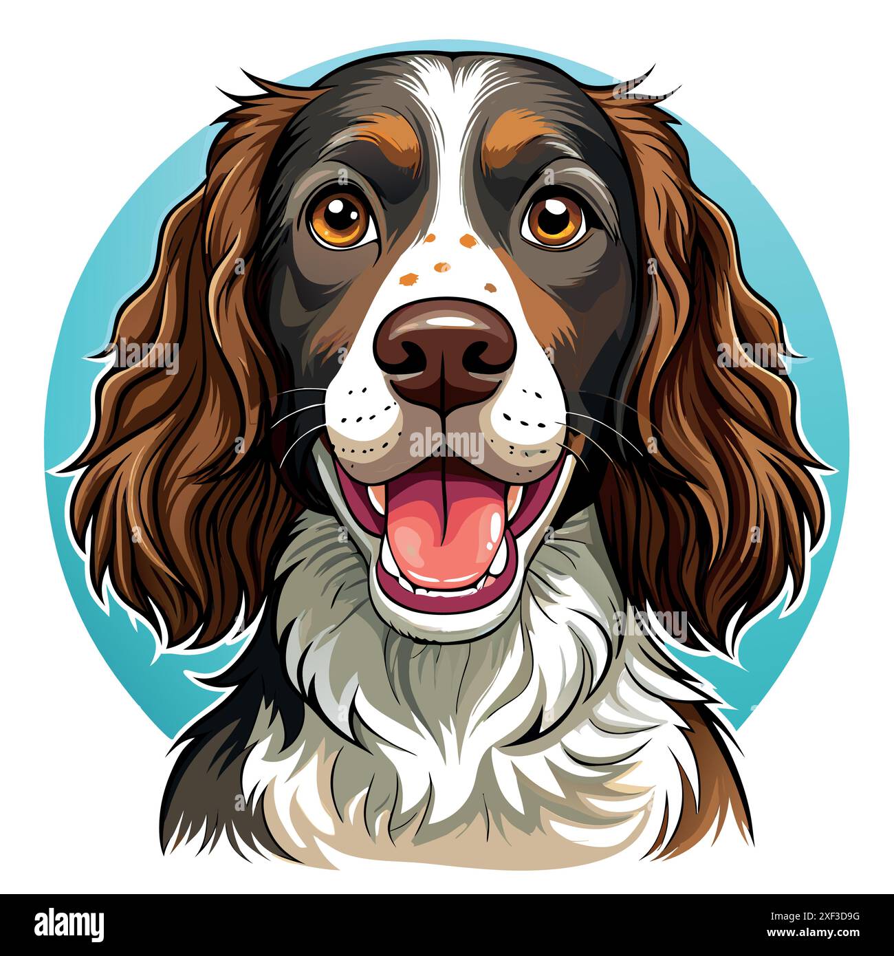 English Springer Spaniel dog kind looks school vector. AI generated ...