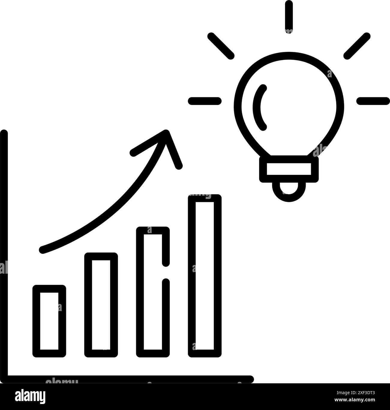 Growth bars chart and light bulb. Success and investment strategies ...