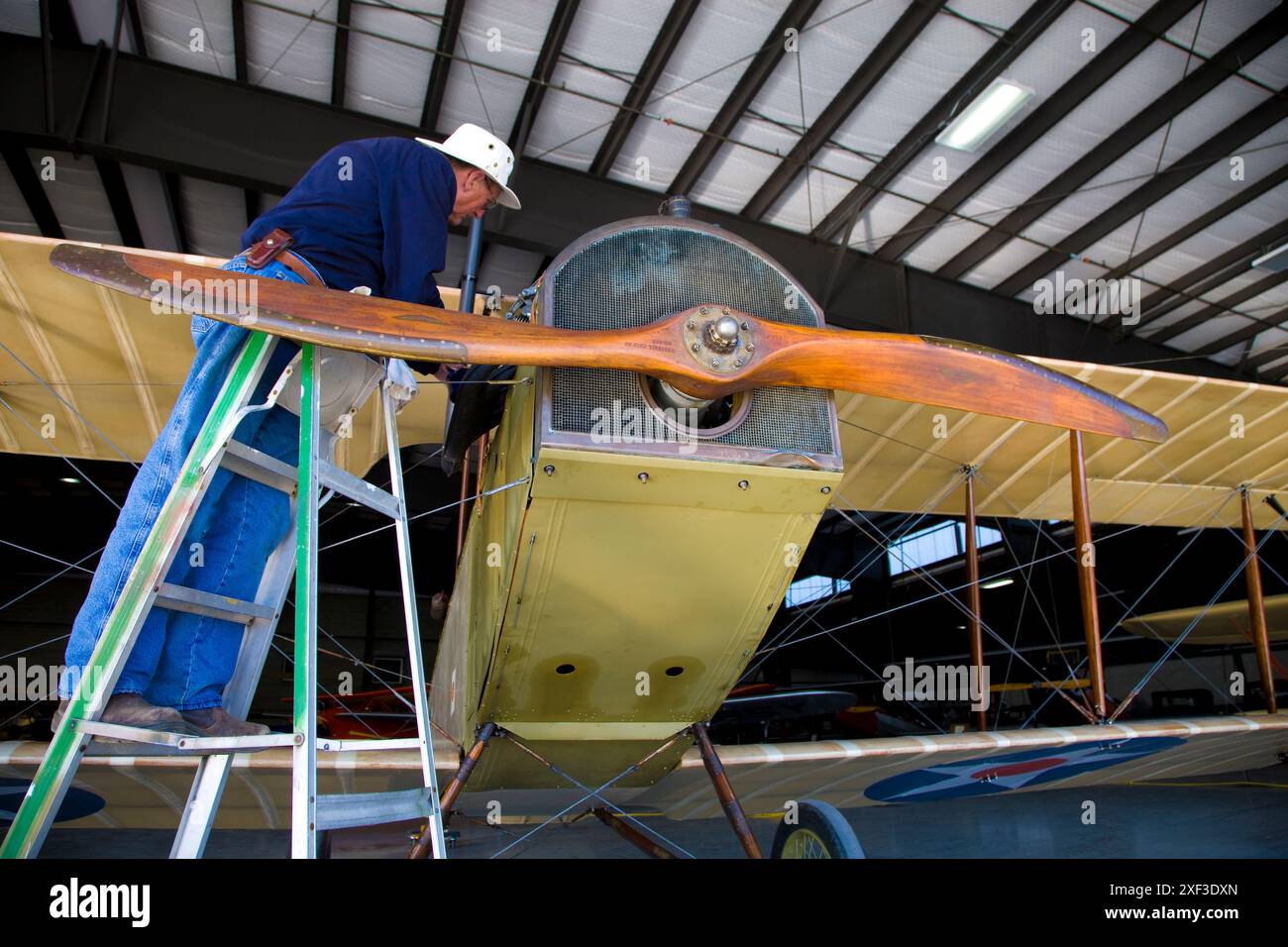 Antique airplane maintenance Stock Photo - Alamy