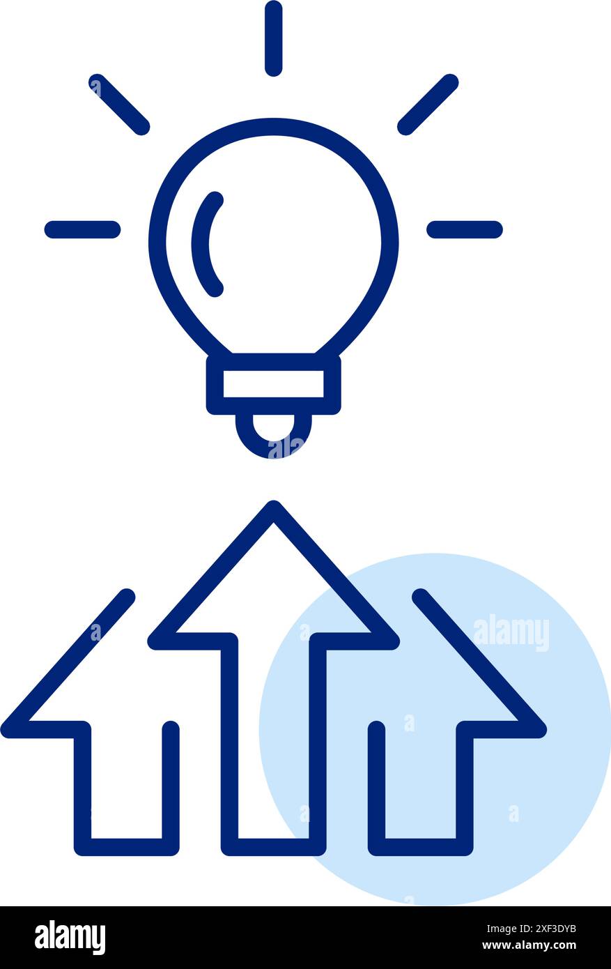 Arrows up and light bulb. Growth, success and innovation ideas ...