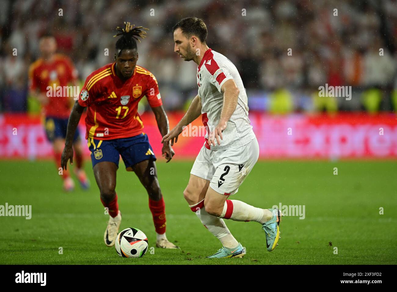 Otar Kakabadze (Georgia)Nico Williams (Spain) during the UEFA Euro ...