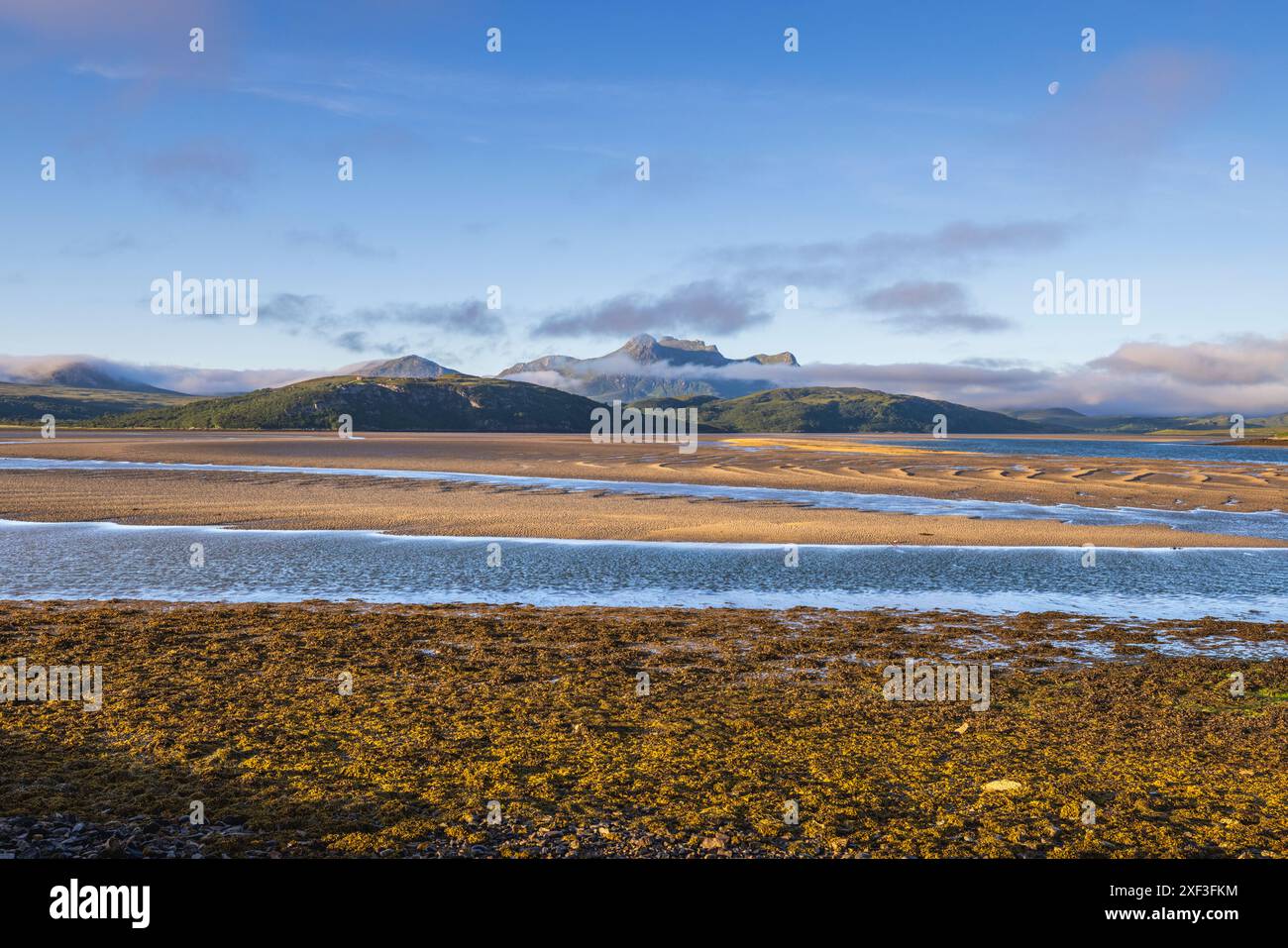 Early morning at the Kyle of Tongue with Ben Loyal in the background ...