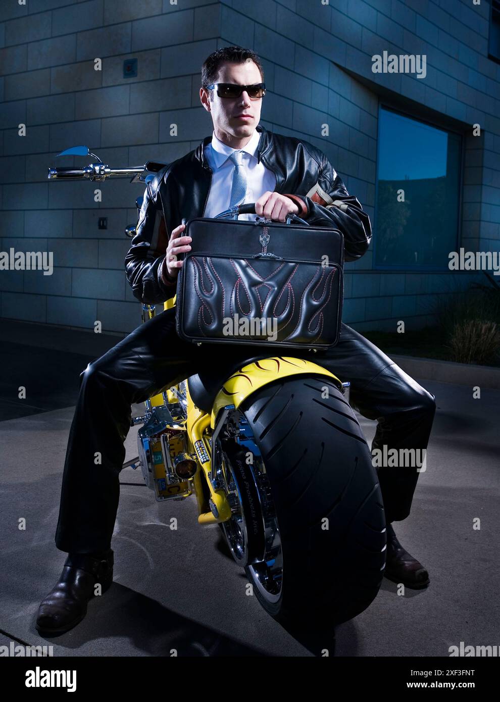 Cool man on motorcycle Stock Photo - Alamy