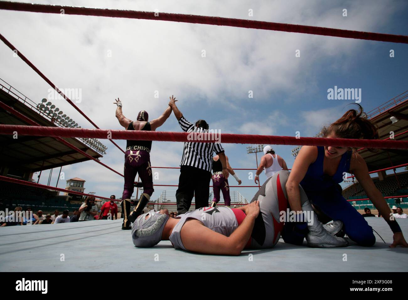 Mexican Lucha Libre wrestlers fight at the Del Mar County Fair, San ...