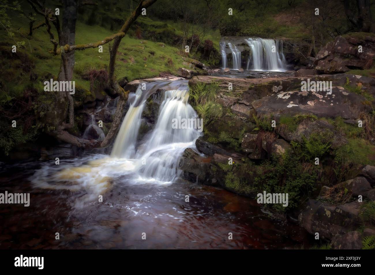 Waterfalls near the Blaen y Glyn forest, Brecon Beacons, South Wales ...
