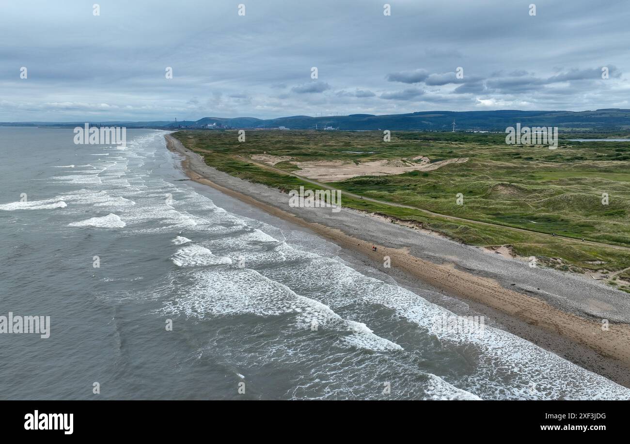 Editorial Swansea, UK - June 27, 2024: Sker Beach, the most westerly of ...