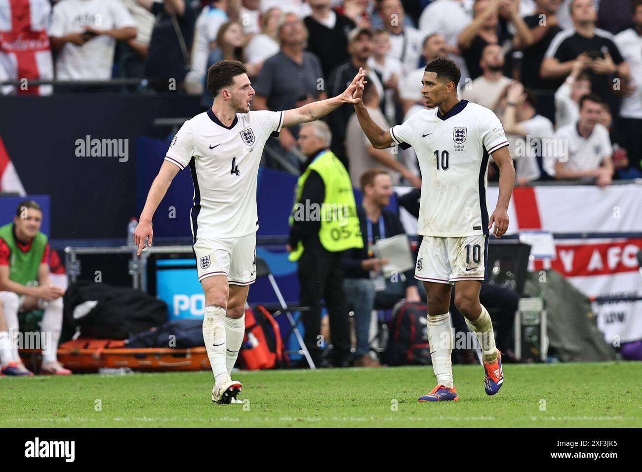 Jude Bellingham (England)Declan Rice (England) during the UEFA Euro ...