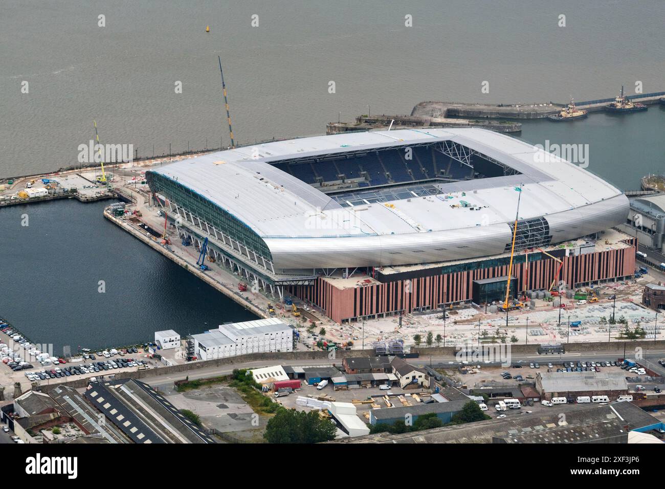 The new Everton Football club stadium at Bramley Moor Dock, on the side ...
