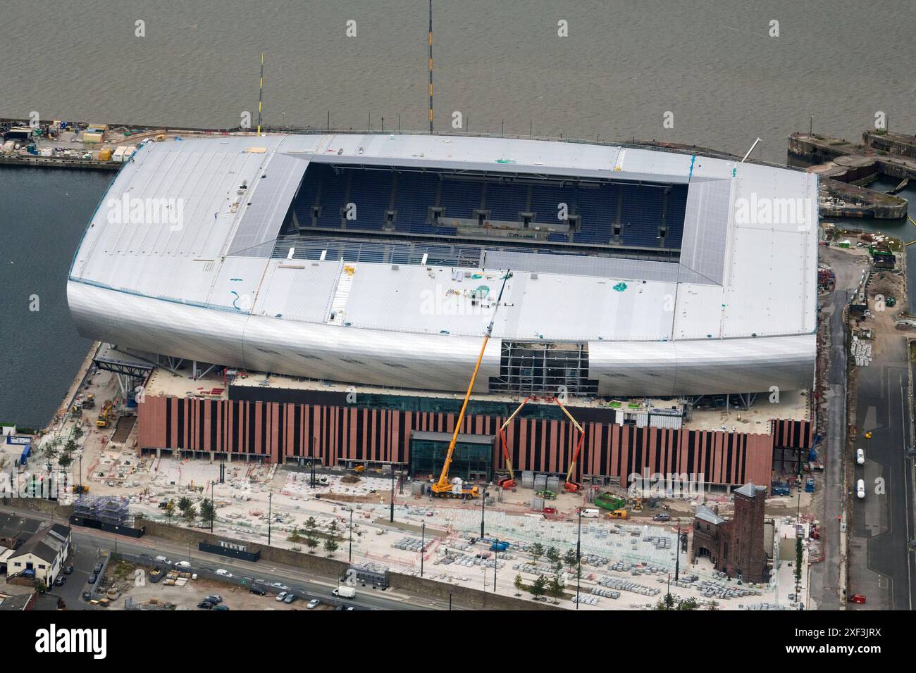 The new Everton Football club stadium at Bramley Moor Dock, on the side ...