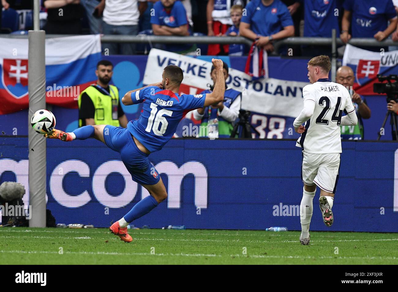 David Hancko (Slovakia)Cole Palmer (England) during the UEFA Euro ...