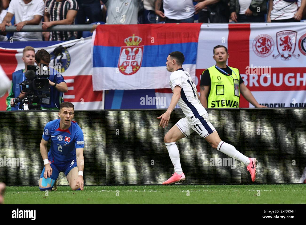 Phil Foden (England)Peter Pekarik (Slovakia) during the UEFA Euro ...