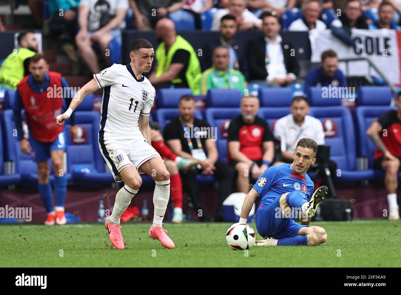 Phil Foden (England)Peter Pekarik (Slovakia) during the UEFA Euro ...