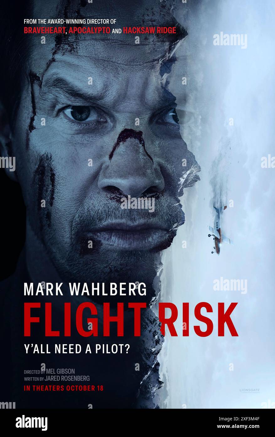 Flight Risk (2025) directed by Mel Gibson and starring Mark Wahlberg, Michelle Dockery and ...