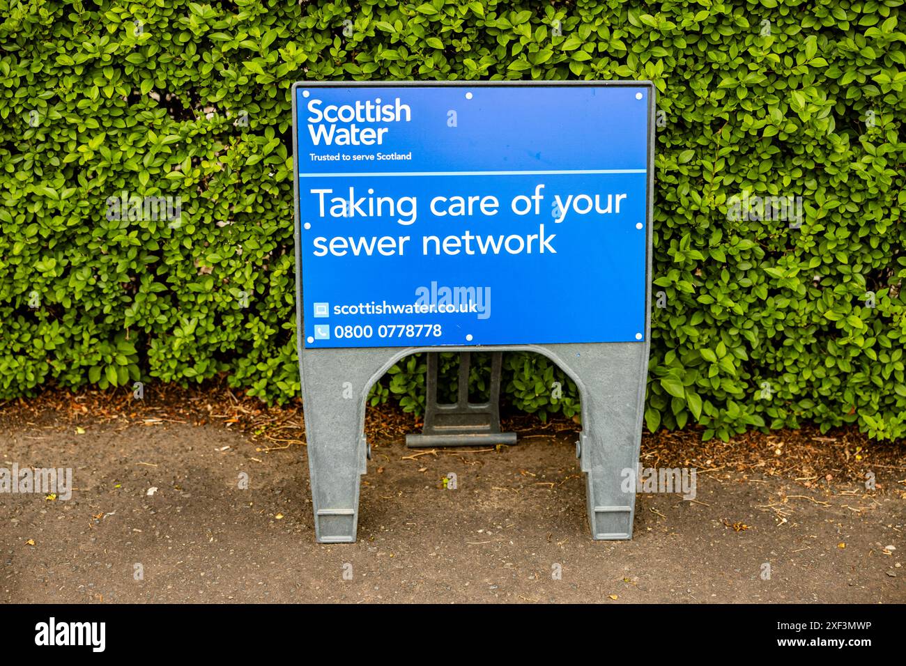 Informative Sign at Scottish Water Site, for Scottish Water's Sewer ...