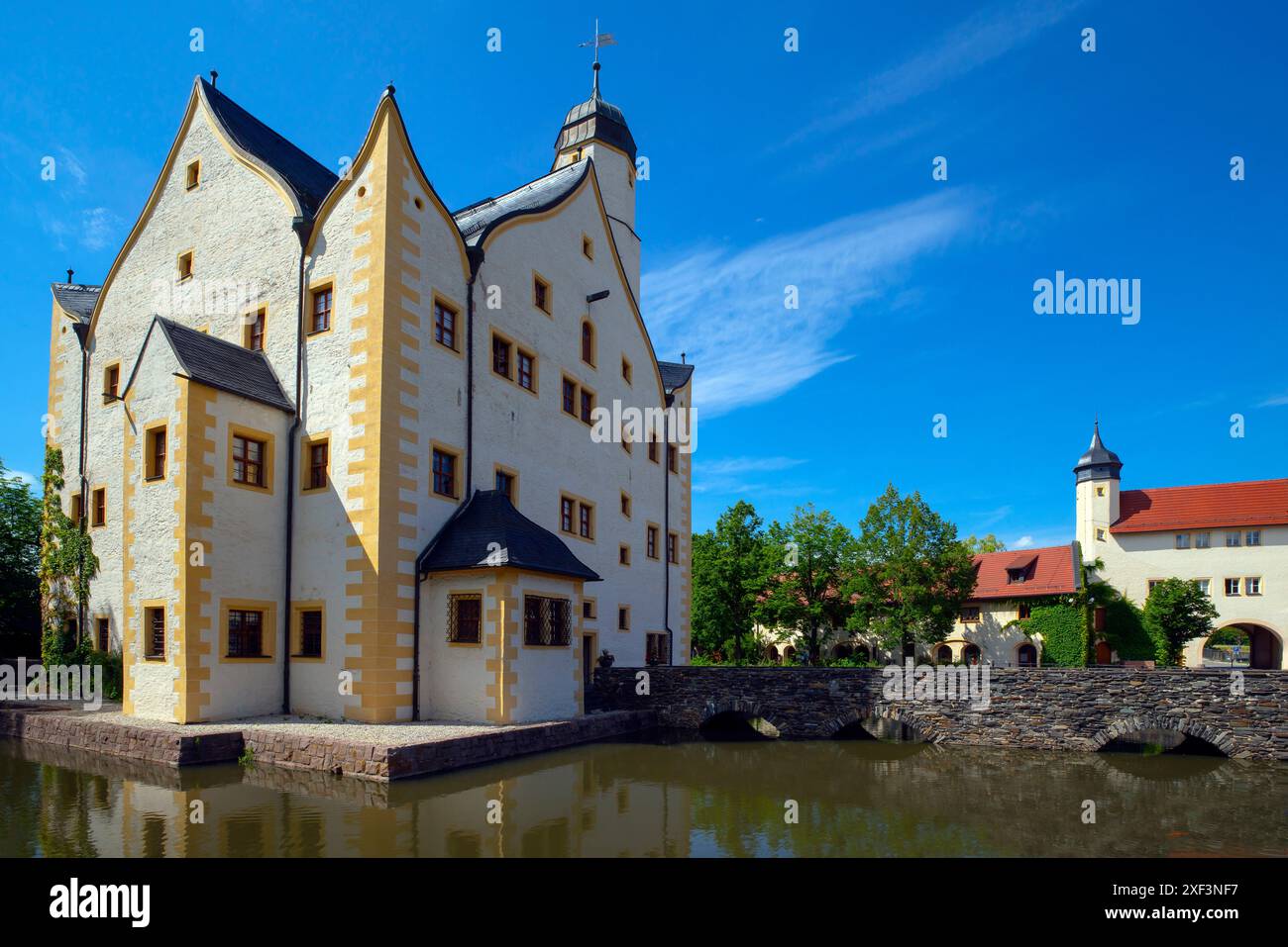Water castle Klaffenbach built during the Renaissance period (around ...